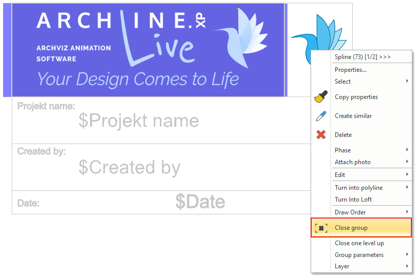 Managing 2D groups and plot stamps – ARCHLine.XP
